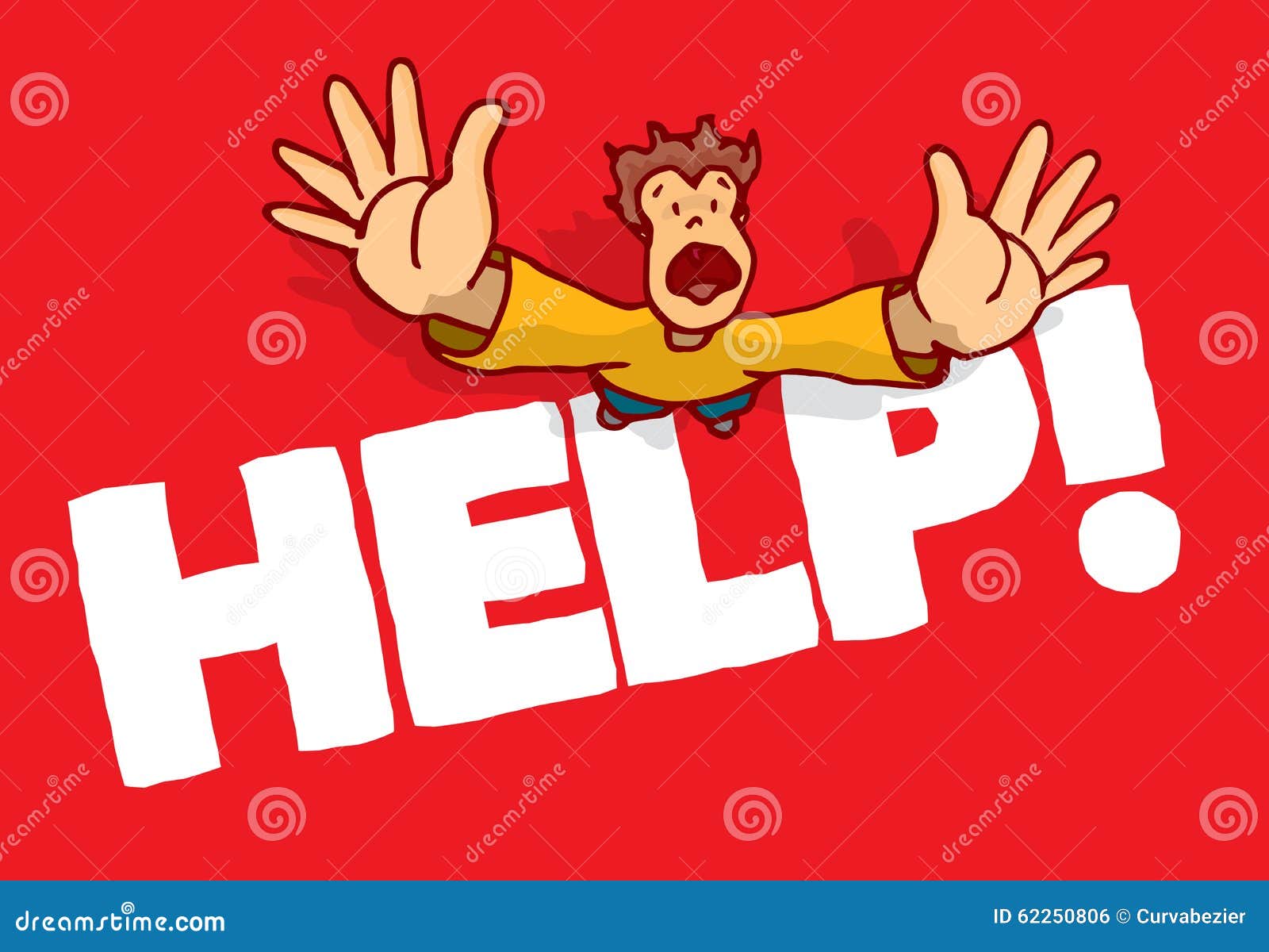 Desperate Man Crying for Help Stock Vector - Illustration of vector ...