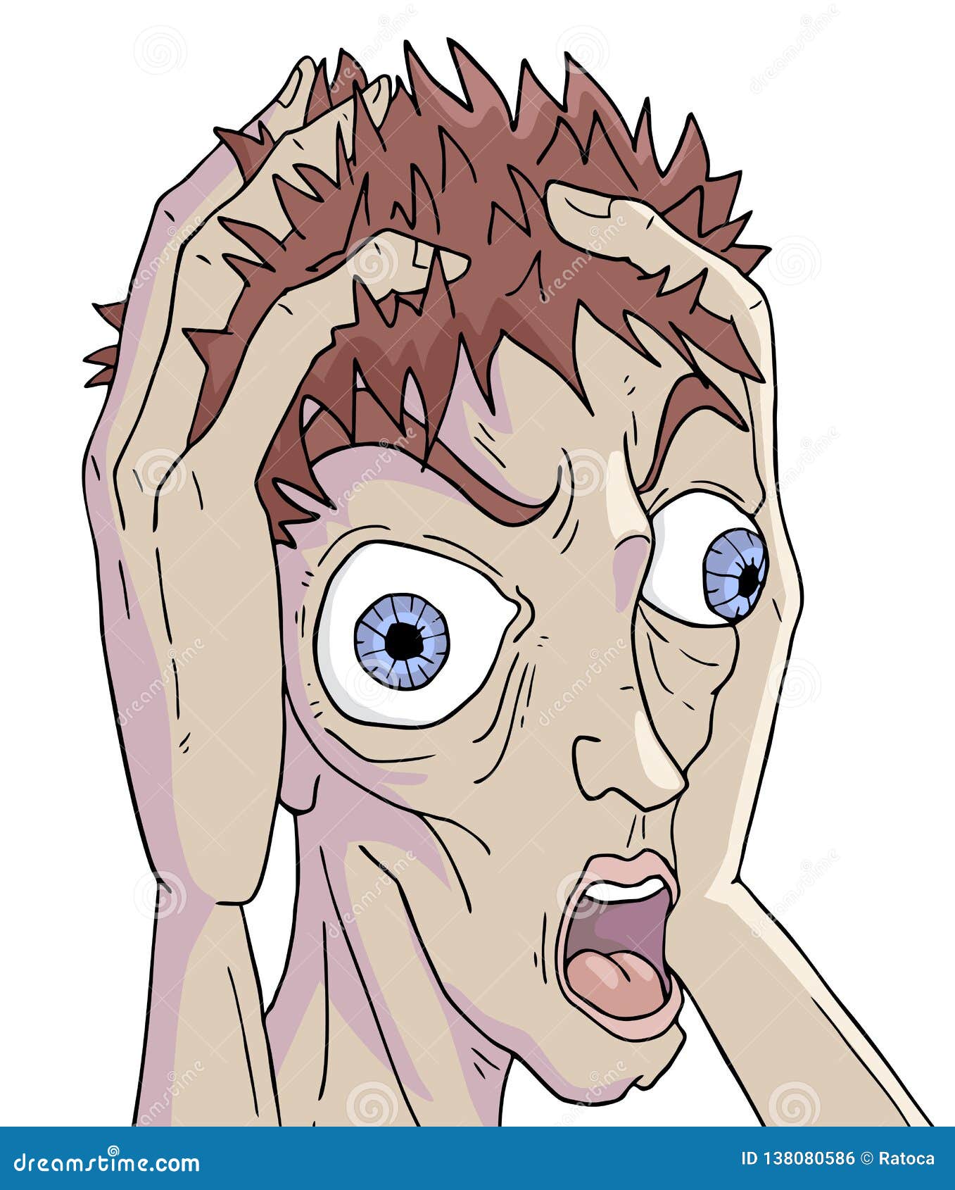 Desperate man expression stock vector. Illustration of head - 138080586