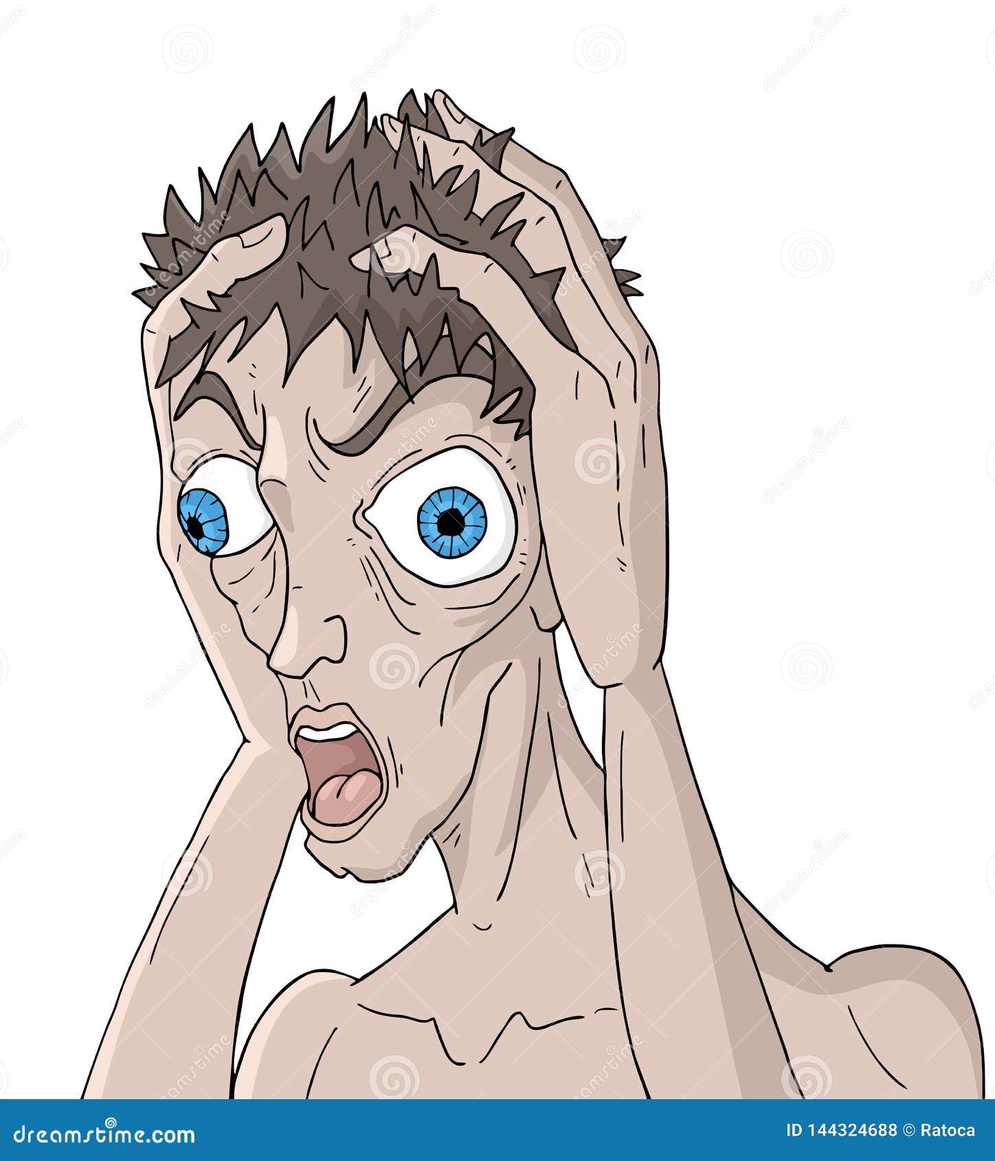 Desperate man expression stock vector. Illustration of terrified ...