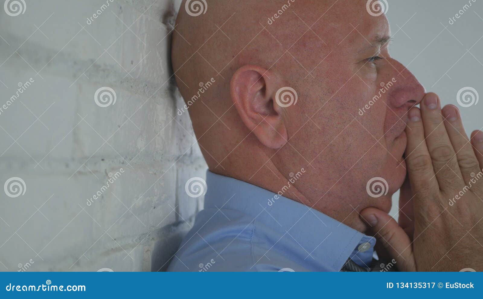 Desperate Man Image Keeping Hands in a Pray Gestures Stock Image ...