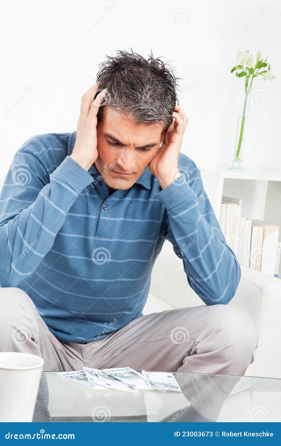 Desperate man with money stock image. Image of poor, economy - 23003673