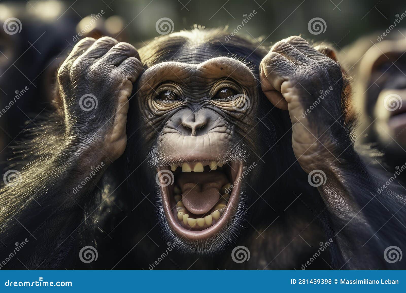 Desperate monkey stock illustration. Illustration of concept - 281439398