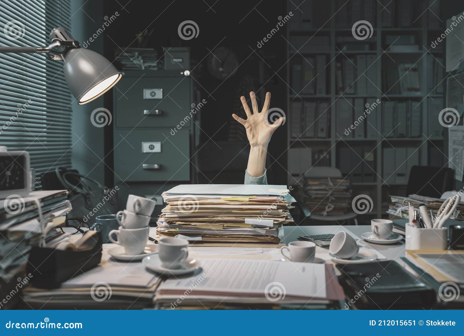Office Worker Overwhelmed with Paperwork Stock Image - Image of ...
