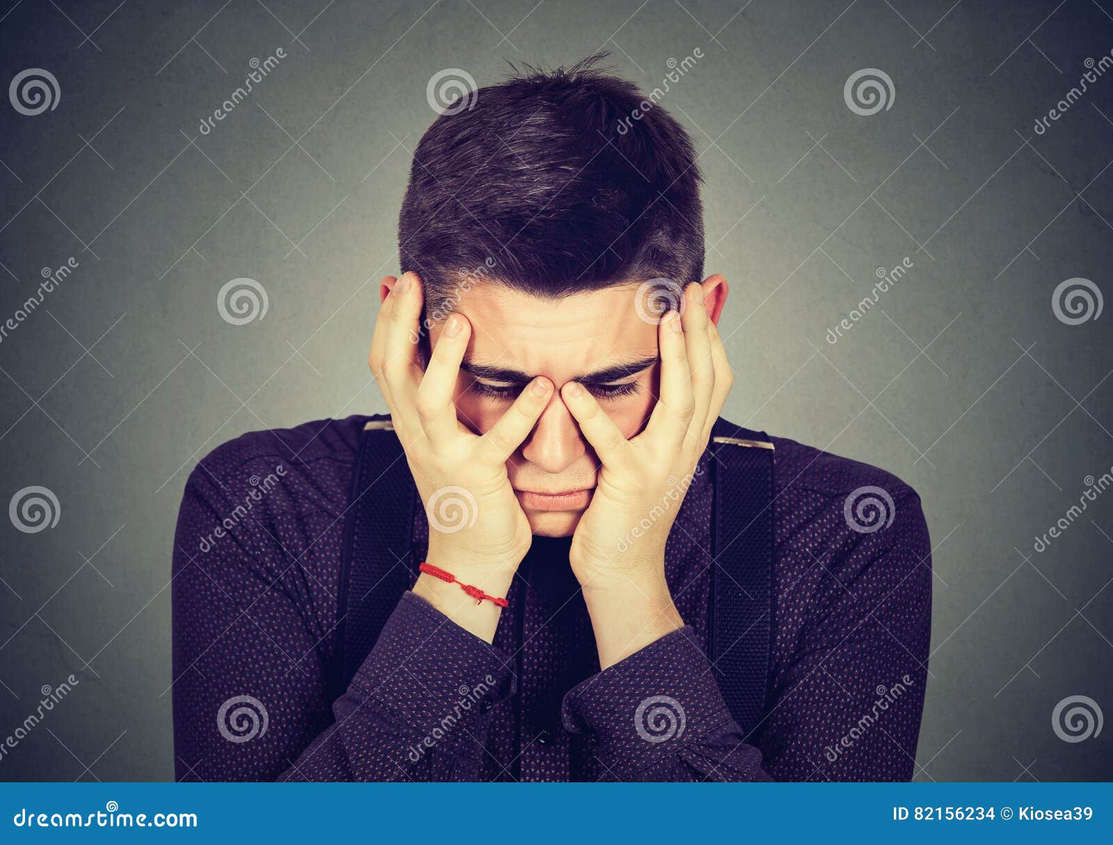 Desperate Sad Man Crying in His Hands Stock Photo - Image of handsome ...