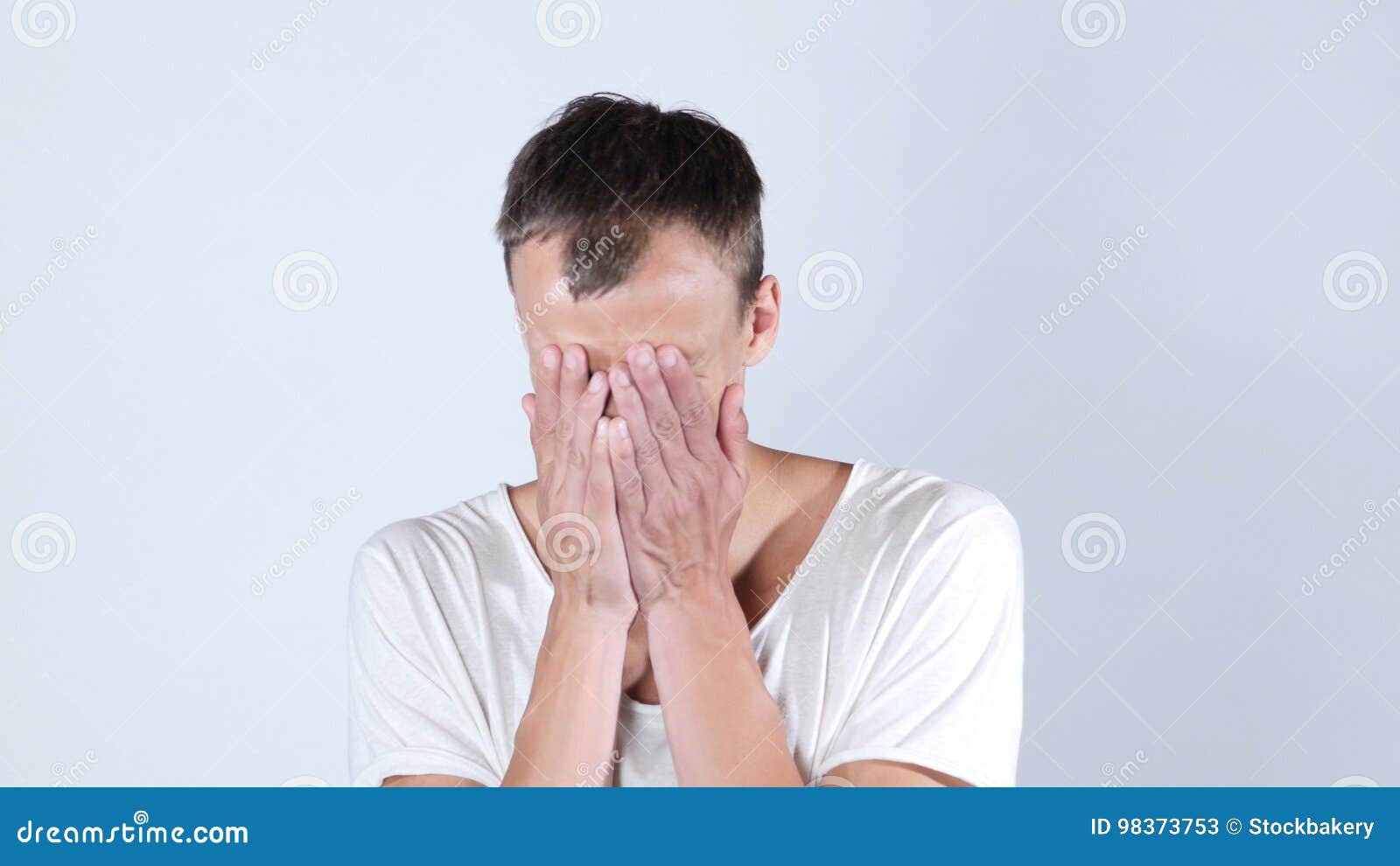 Desperate Sad Young Man Crying Protrait Stock Image - Image of portrait ...