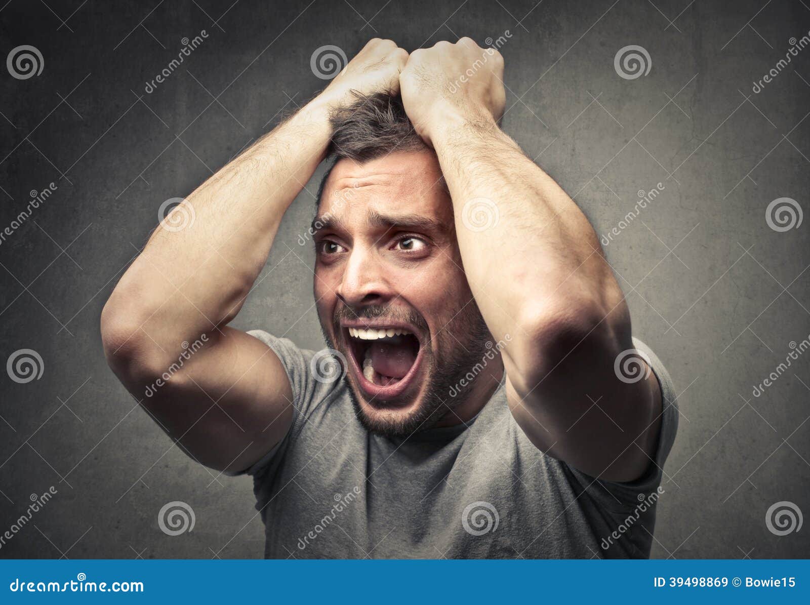 Desperate screaming man stock image. Image of white, fear - 39498869