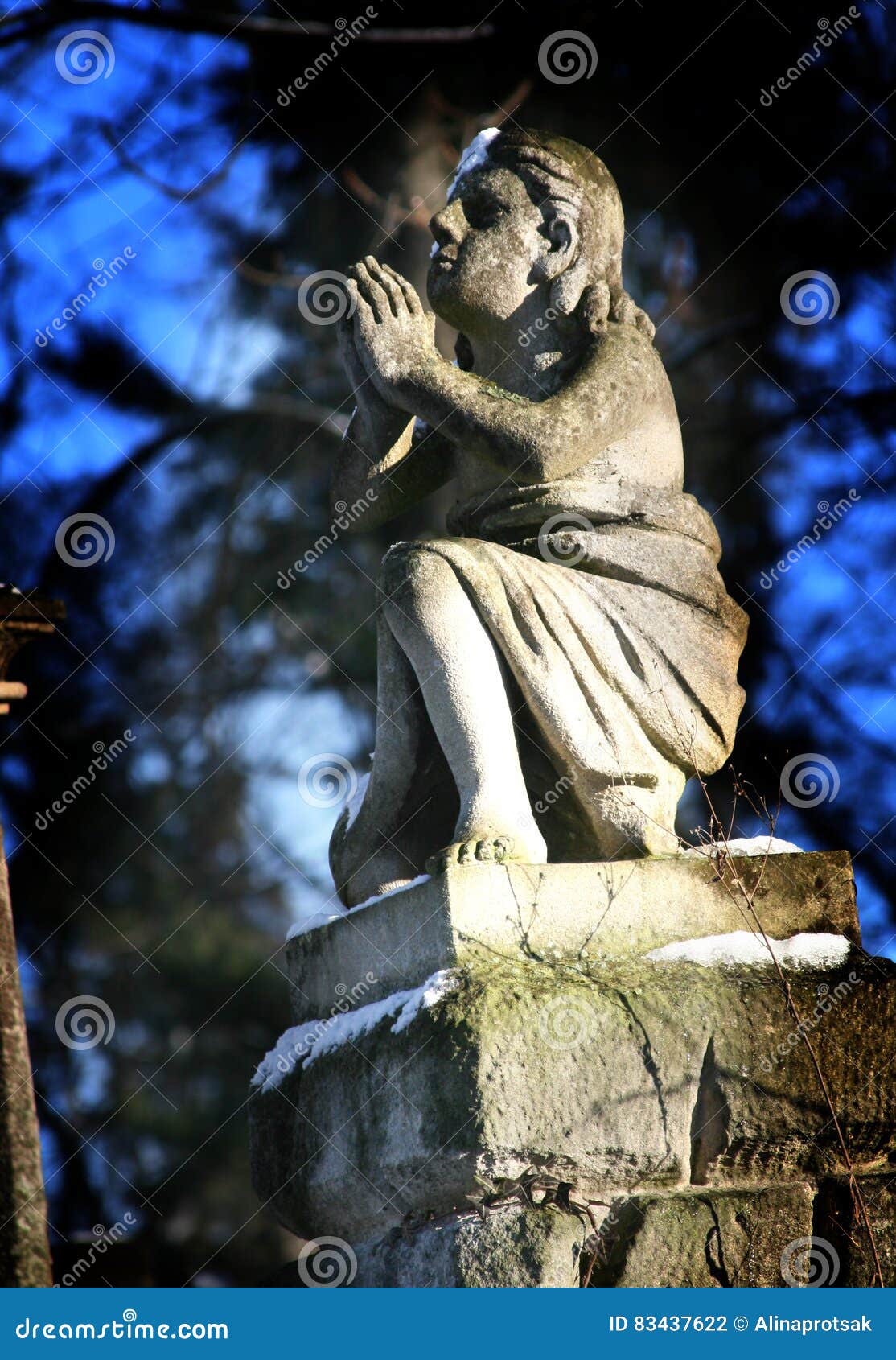Desperate Statue at the Old Cemetery Stock Photo - Image of depression ...