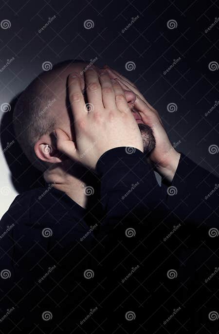 Desperation of a man stock photo. Image of anxious, unhappy - 27998134