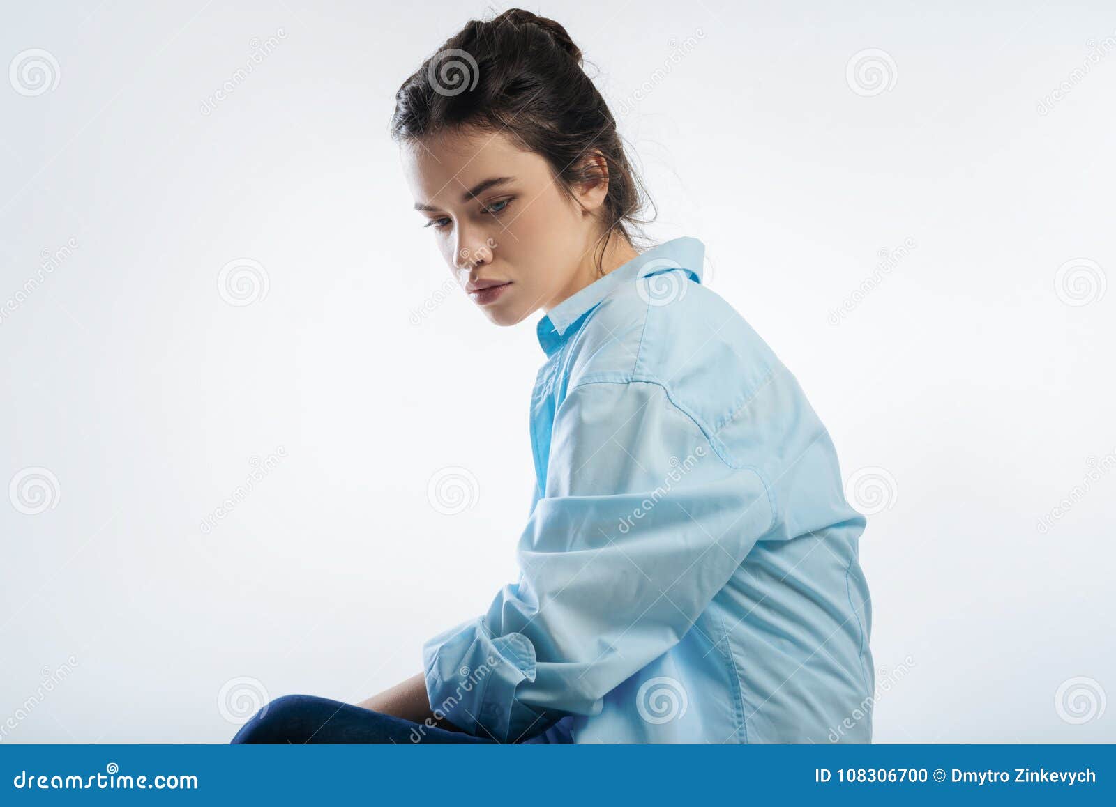 Sad Reflective Woman Demonstrating Despair Stock Photo - Image of ...