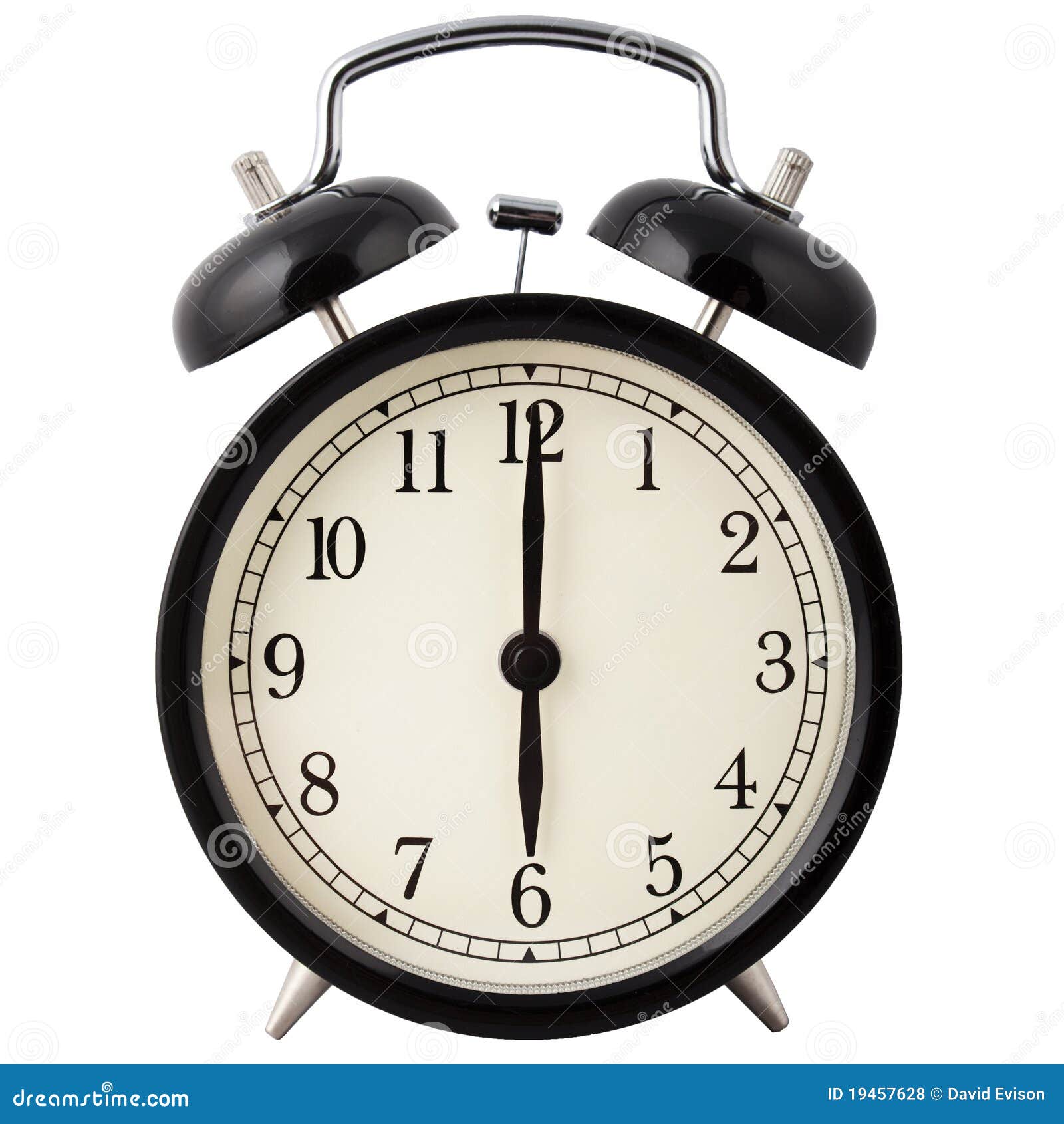 Despertador Que Mostra Seis Horas. Foto de Stock - Imagem de minuto ...