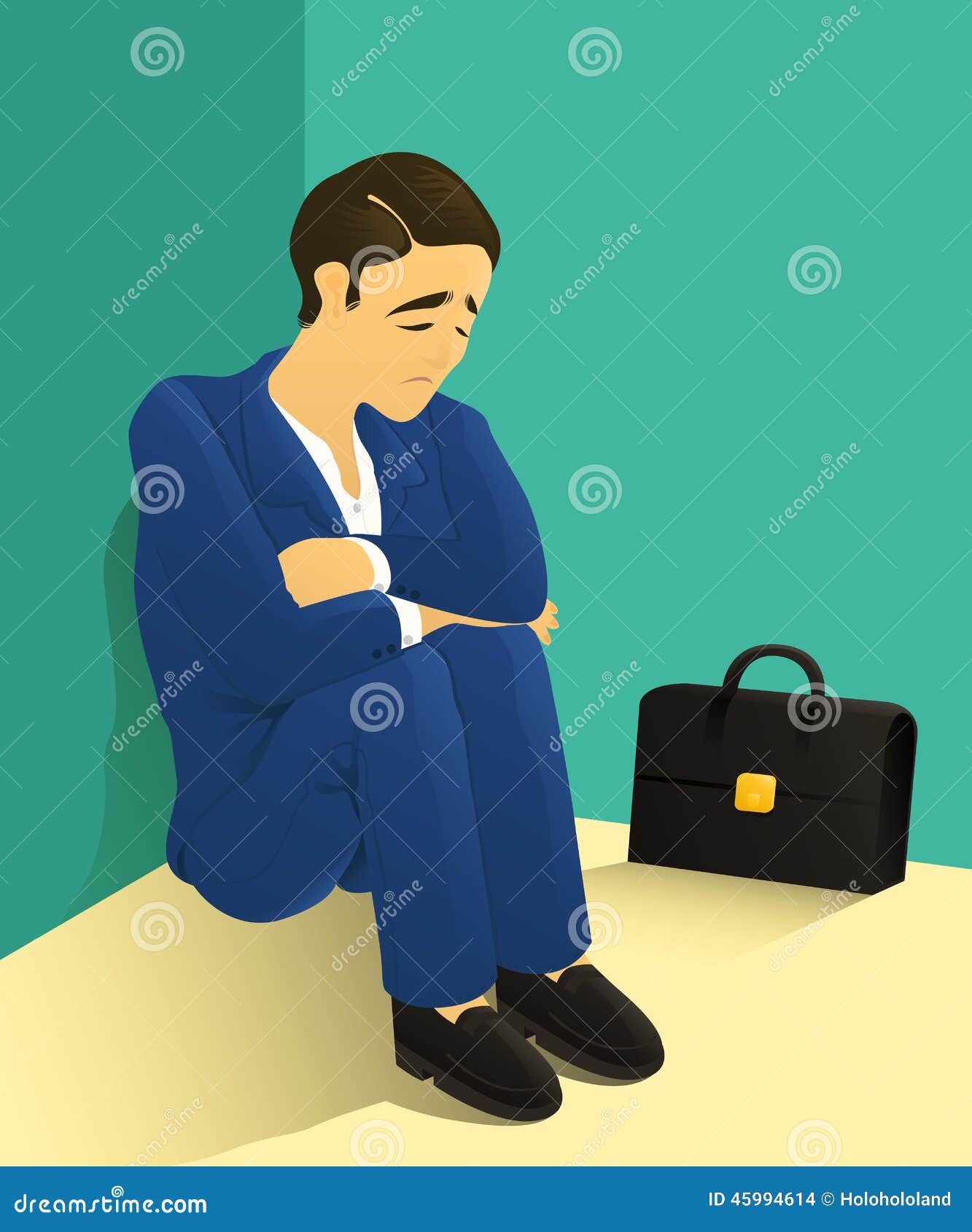 Despondent businessman stock vector. Illustration of suit - 45994614