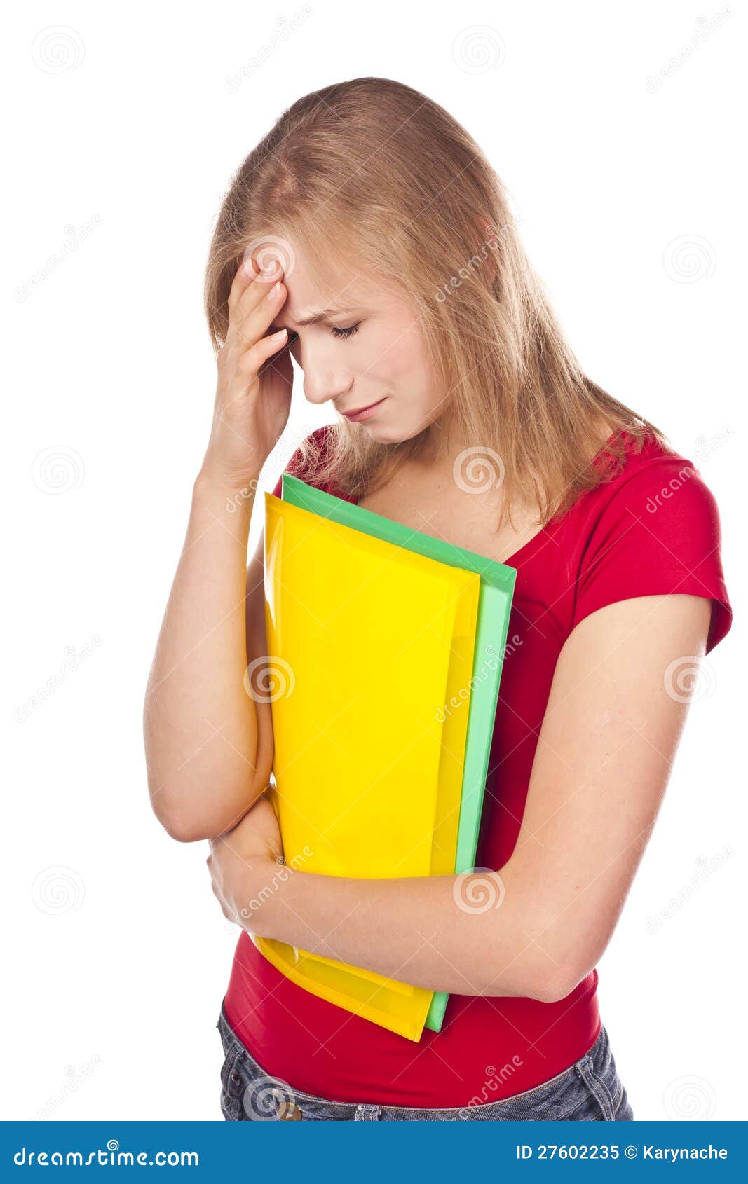 Despondent Student in Studio. White Stock Image - Image of studio ...