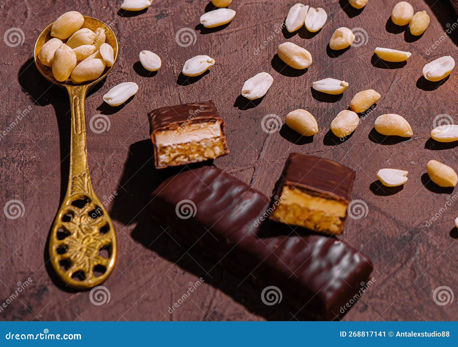 Dessert Based on Chocolate Biscuit, Creamy Mousse with Caramel Stock ...