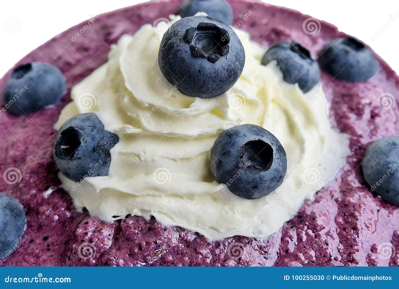 Dessert, Blueberry, Whipped Cream, Frozen Dessert Picture. Image: 100255030