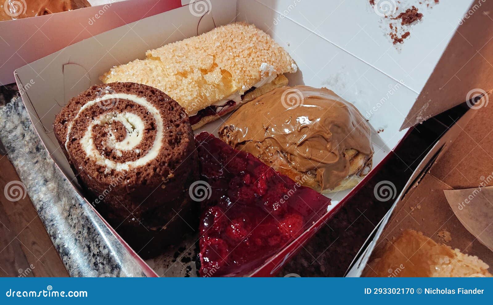 Dessert box stock photo. Image of chocolate, plant, buttercream - 293302170