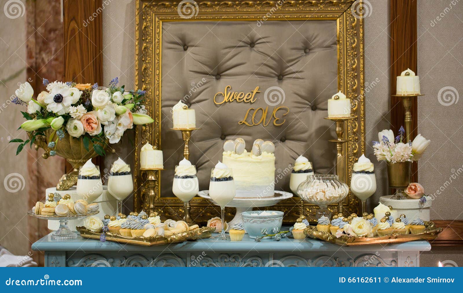 Dessert Buffet Muffins, Cookies, Macaroon Stock Image - Image of creme ...