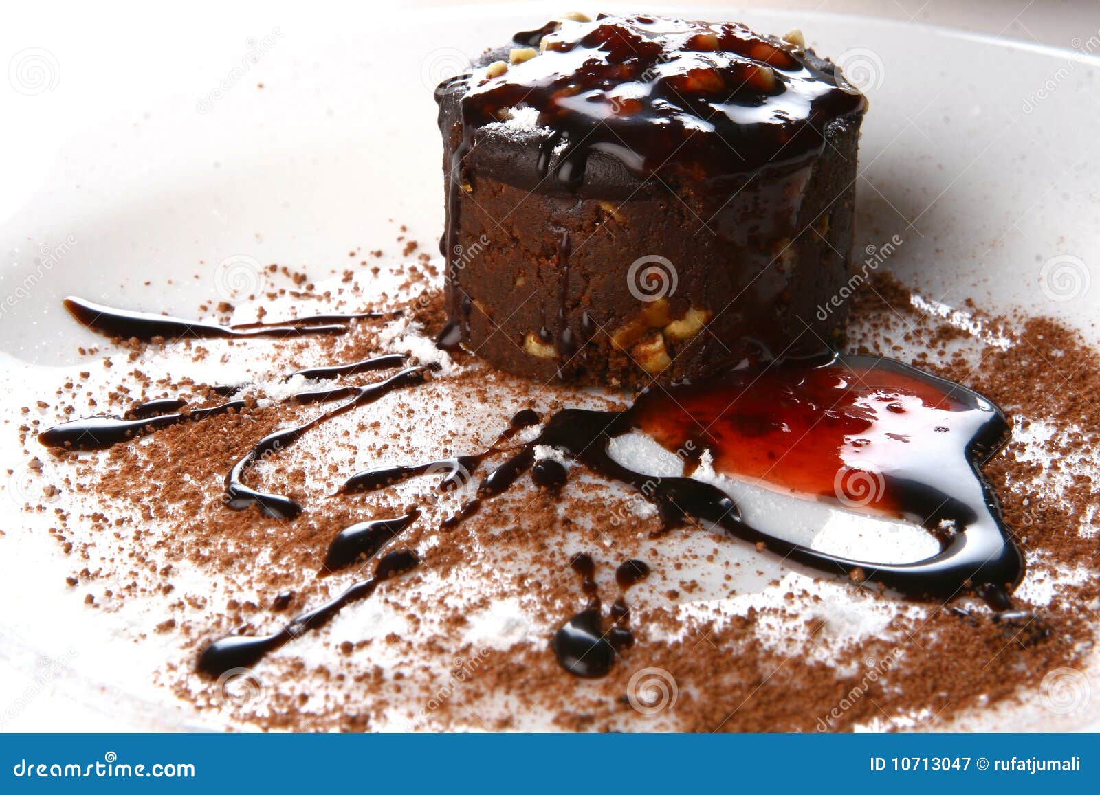 Dessert Cake with Chocolate and Jam Stock Image - Image of cream, food ...