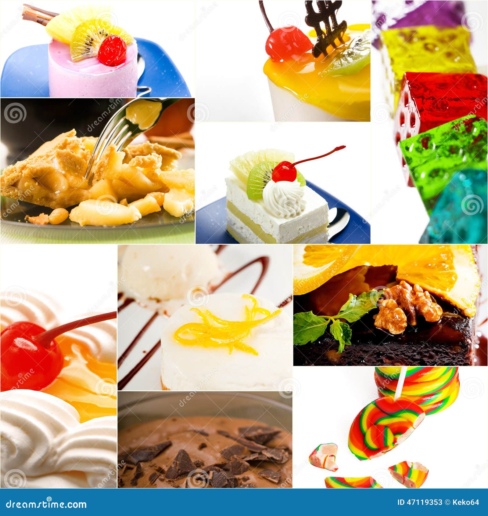 Dessert Cake and Sweets Collection Collage Stock Image - Image of macro ...