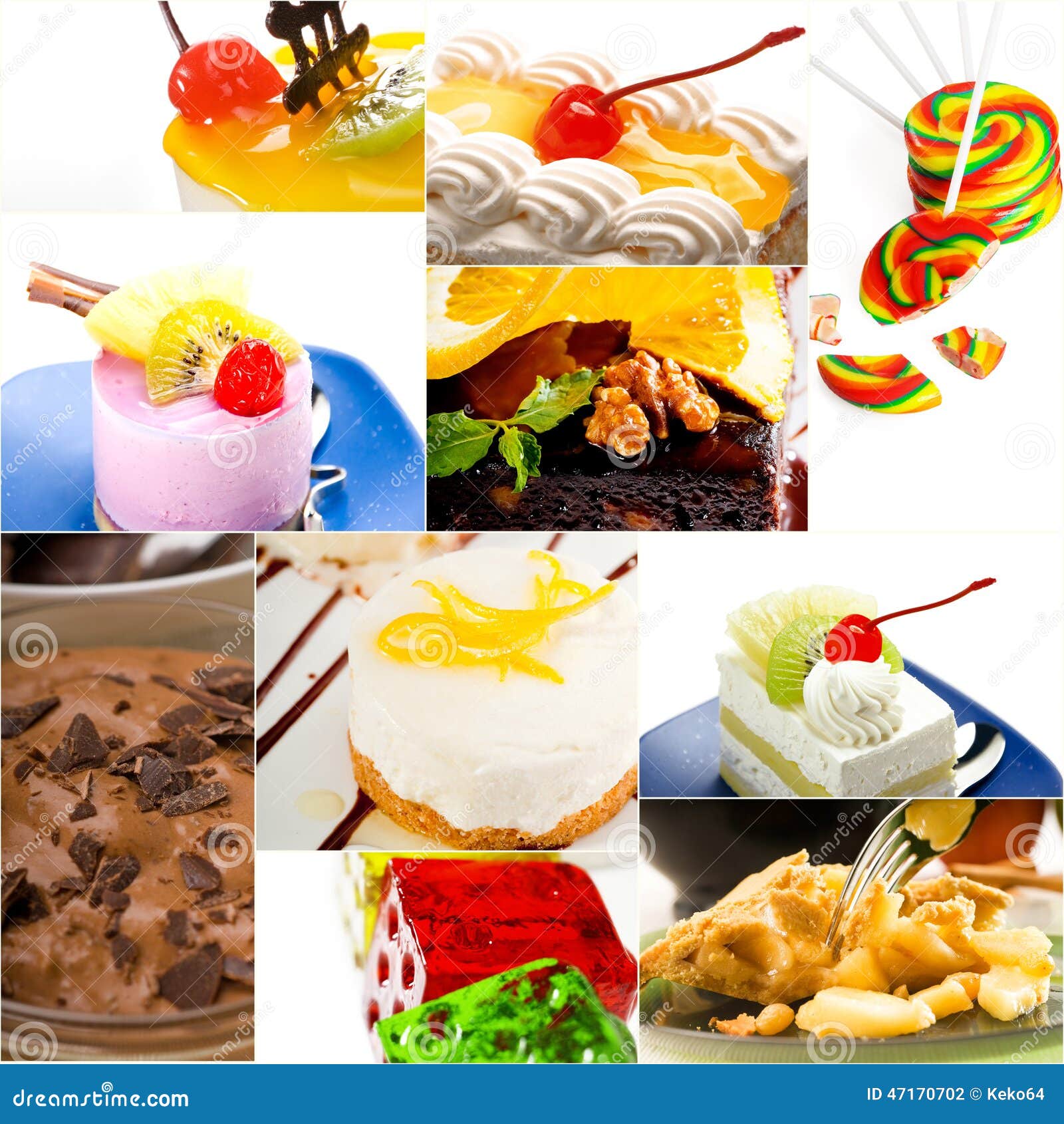Dessert Cake and Sweets Collection Collage Stock Photo - Image of cake ...