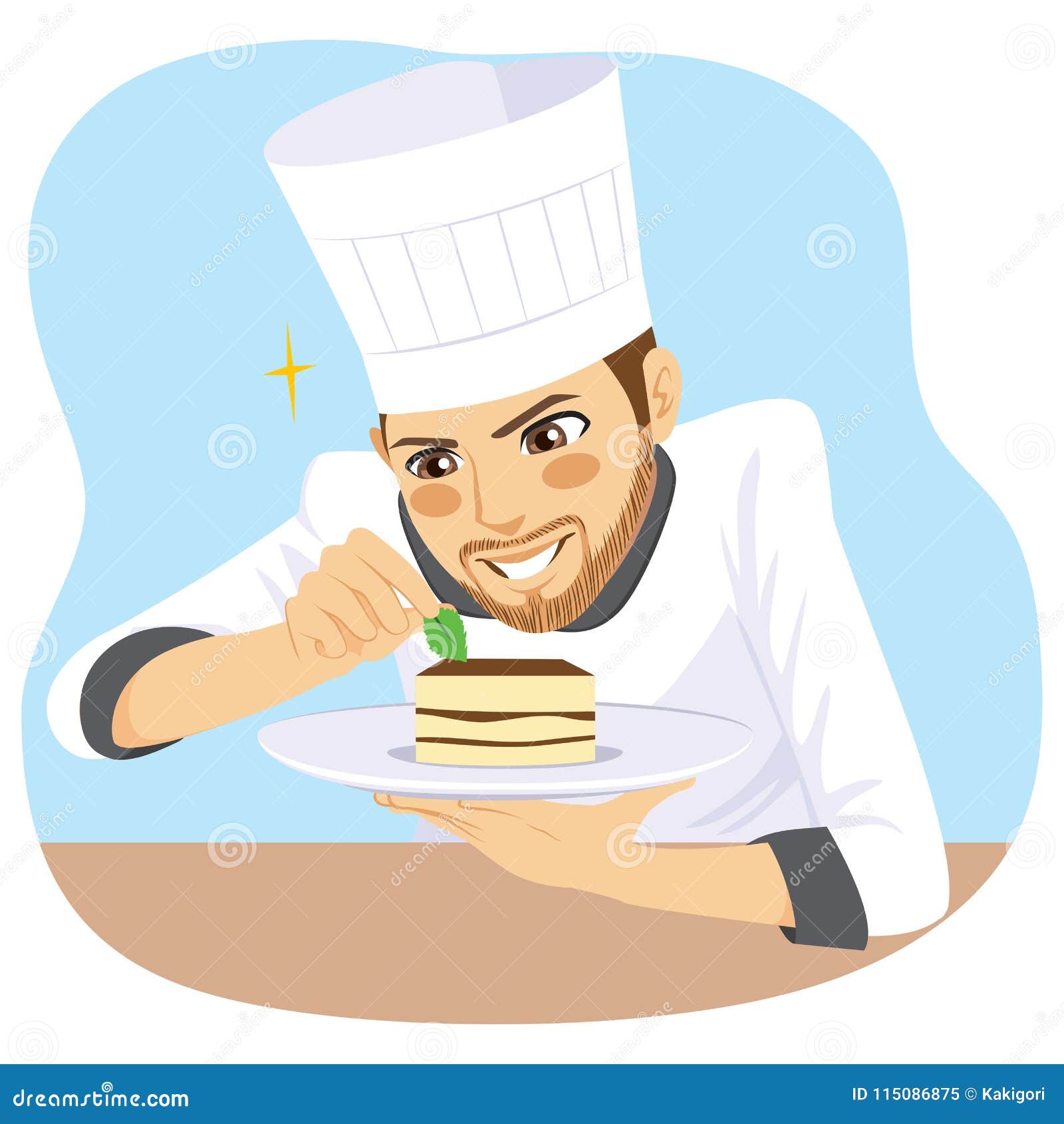 Dessert Chef Man stock vector. Illustration of concentrated - 115086875