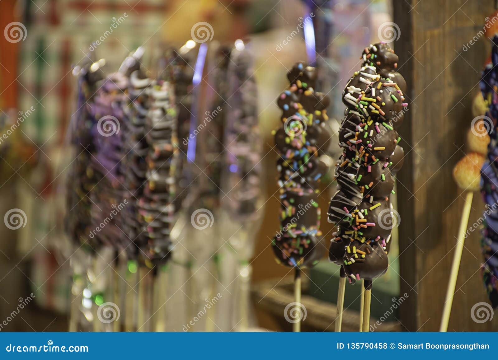 Dessert Chocolate Coated Shock Plug with Bamboo Stock Photo - Image of ...