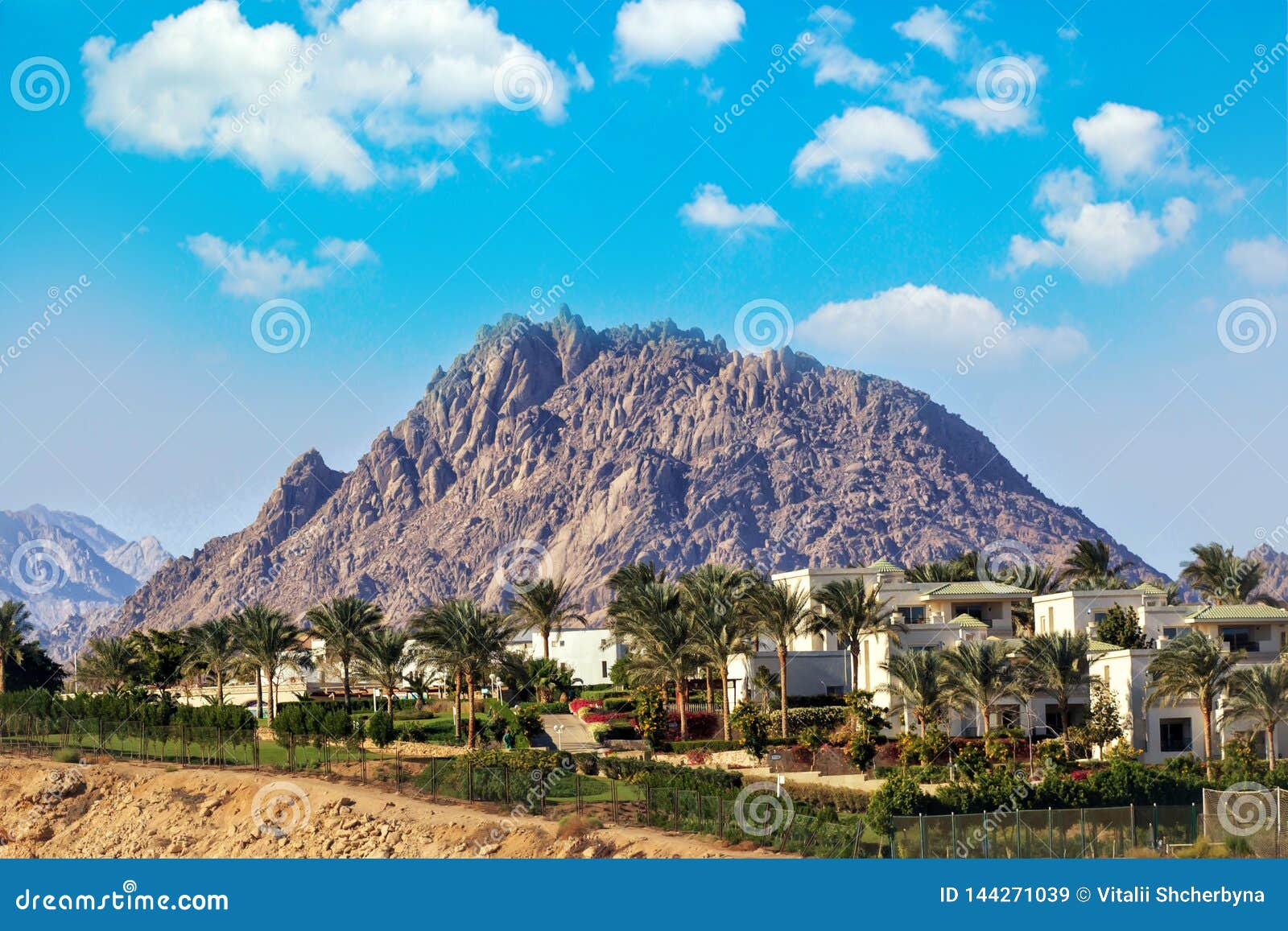 Dessert Coast of Sharm El Sheikh, Egypt. Blue Sky with Clouds Stock ...