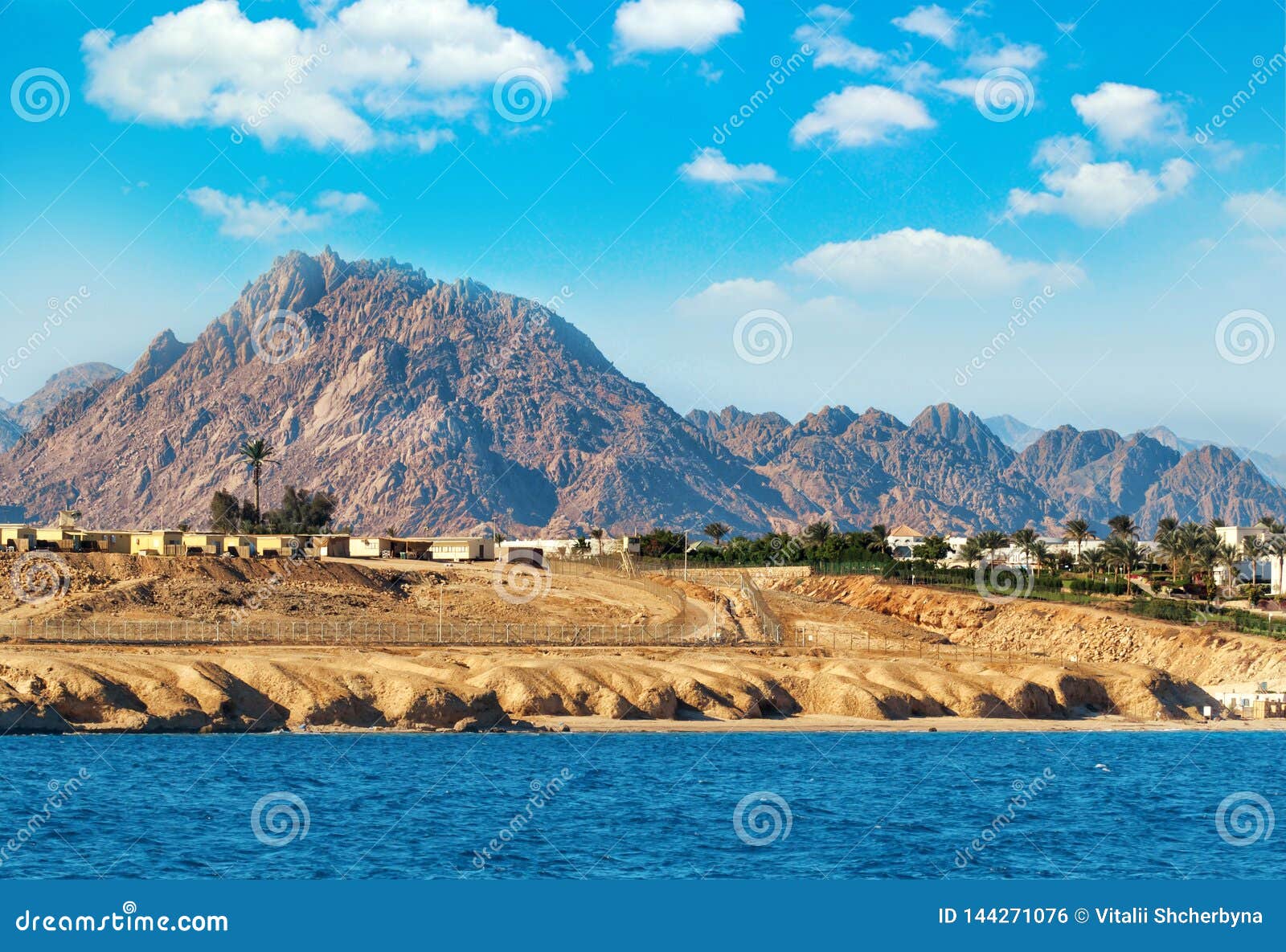 Dessert Coast of Sharm El Sheikh, Egypt. Blue Sky with Clouds Stock ...