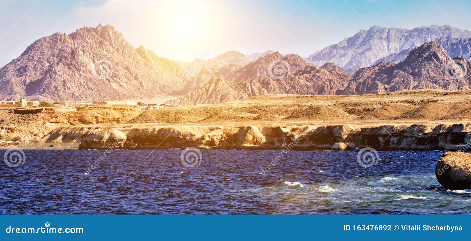Dessert Coast of Sharm El Sheikh, Egypt. Blue Sky with Clouds Stock ...