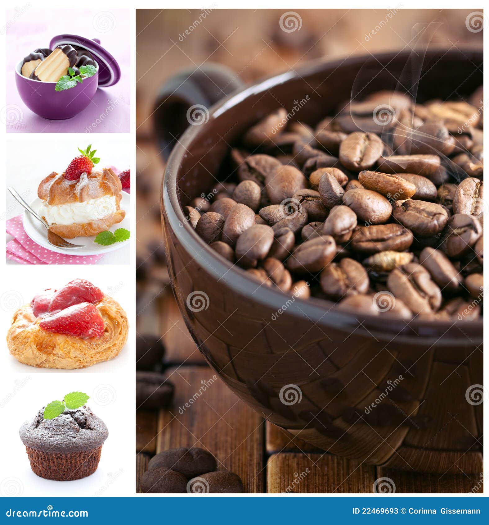 Dessert and coffee stock image. Image of cutout, beans - 22469693
