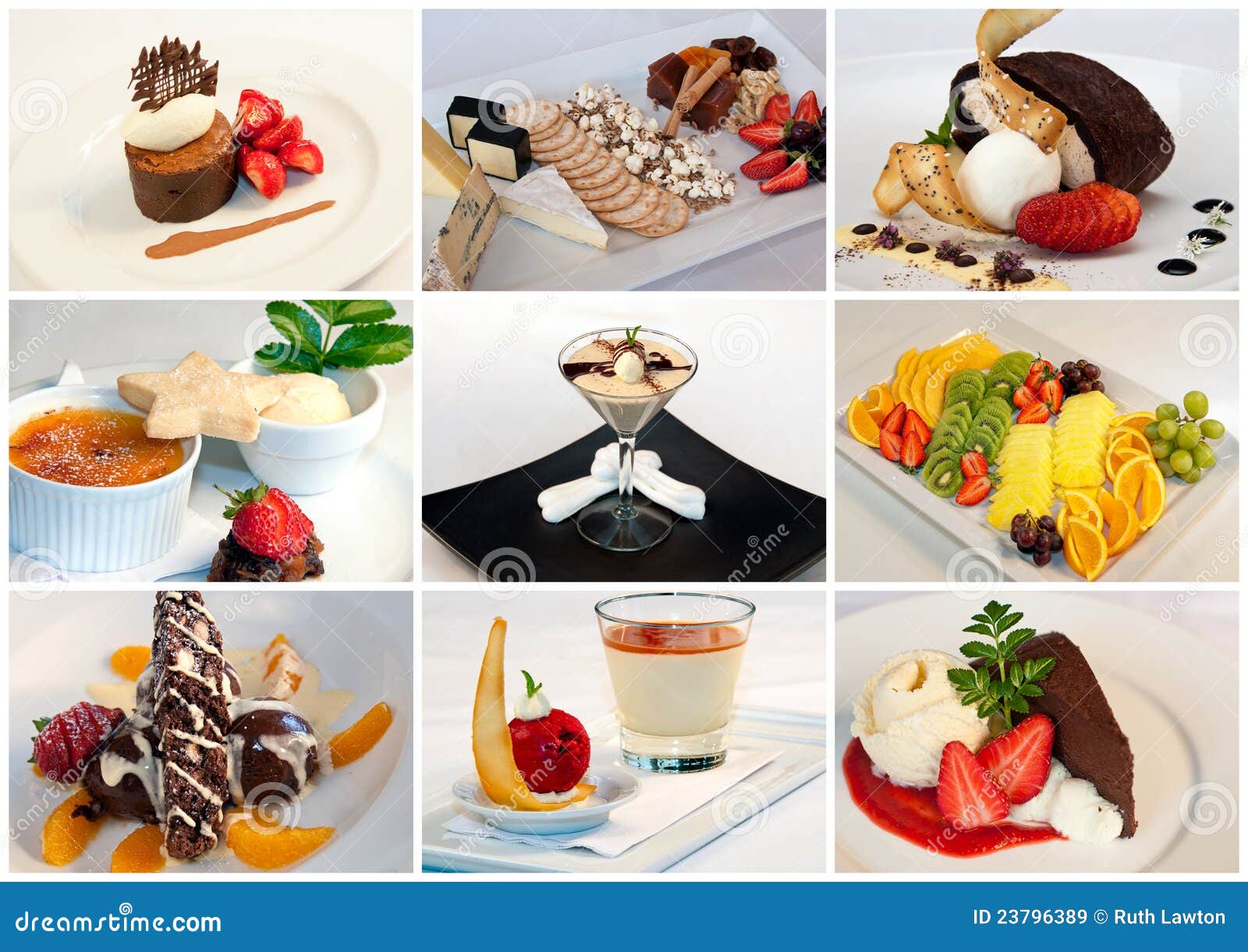 Dessert Collage stock image. Image of refreshment, dessert - 23796389
