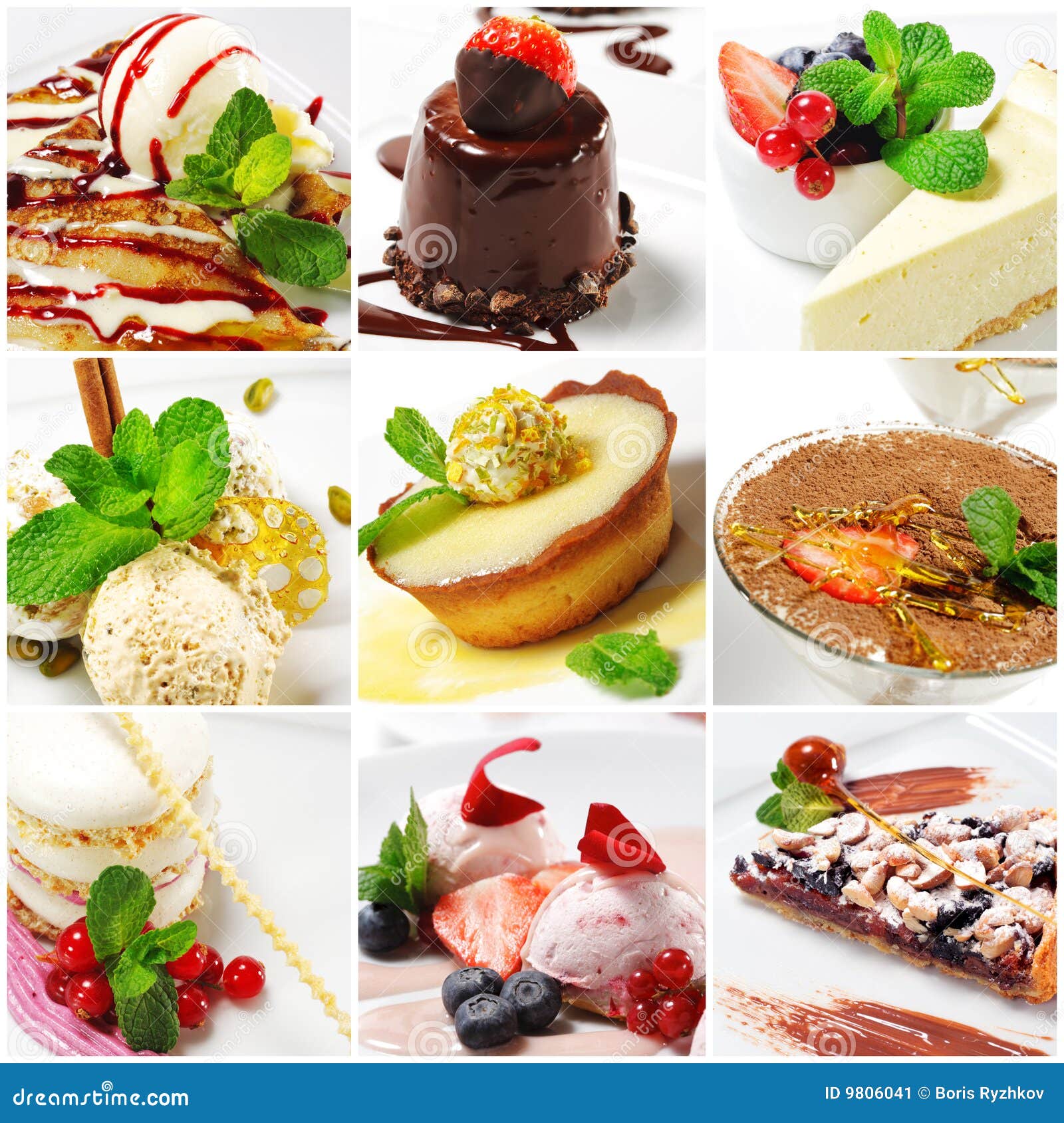 Dessert Collage stock image. Image of lemon, cake, delicious - 9806041
