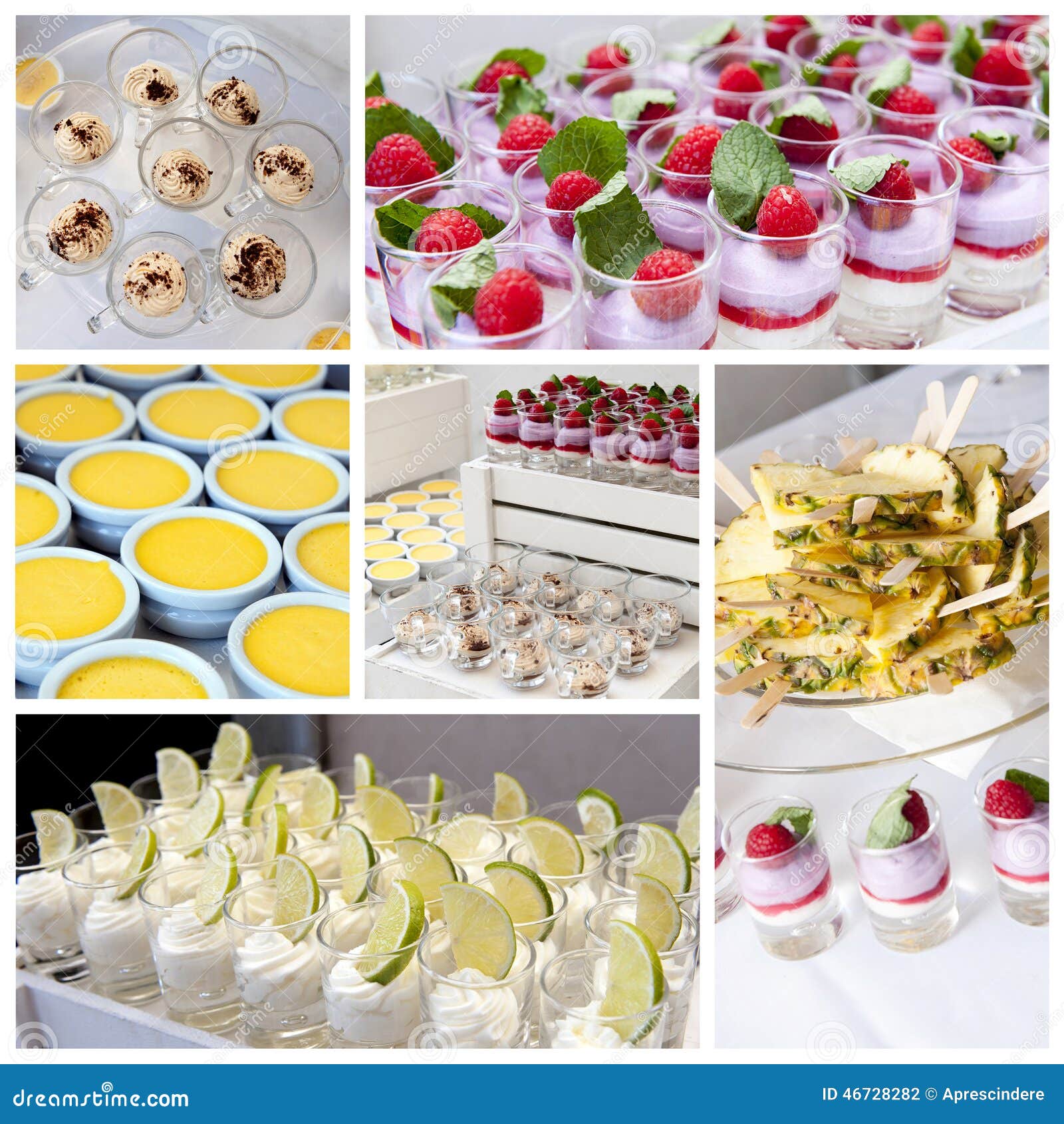 Dessert collage stock photo. Image of party, banquet - 46728282