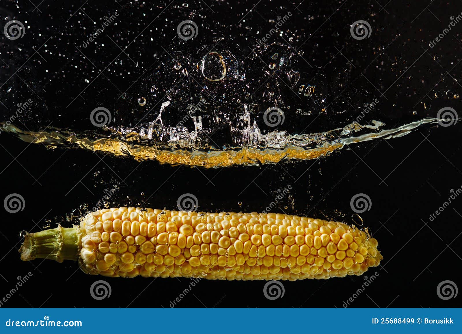 Dessert Corn Falling Into The Water With A Splash Royalty-Free Stock ...
