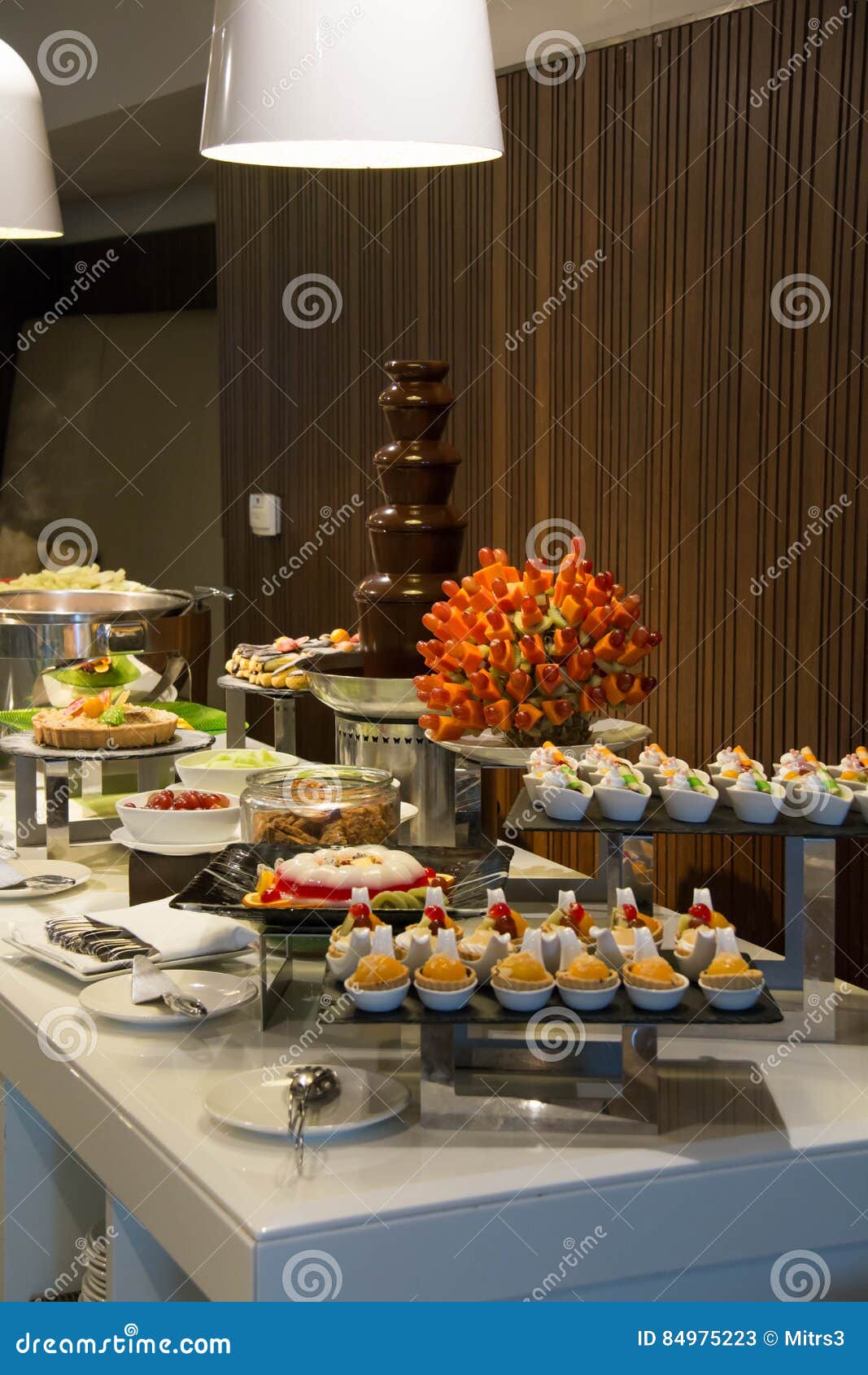 Dessert Corner at a Buffet Restaurant Stock Image - Image of service ...