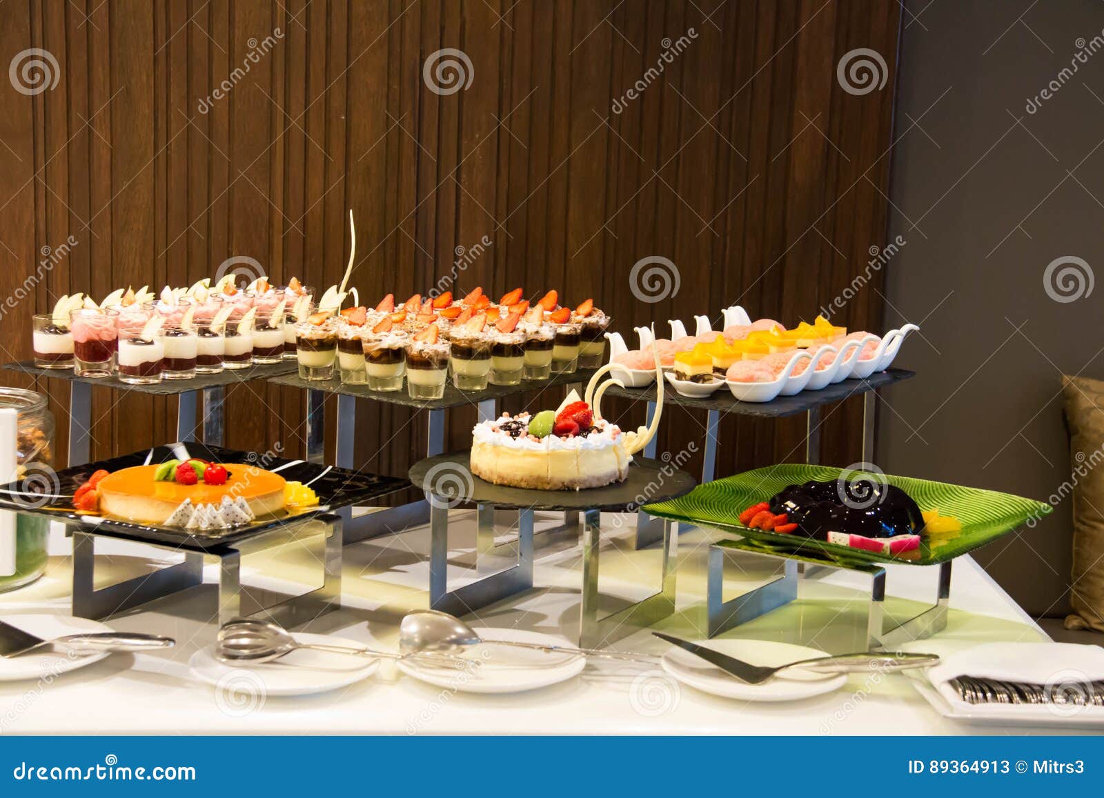 Dessert Corner at a Buffet Restaurant Stock Image - Image of sweet ...