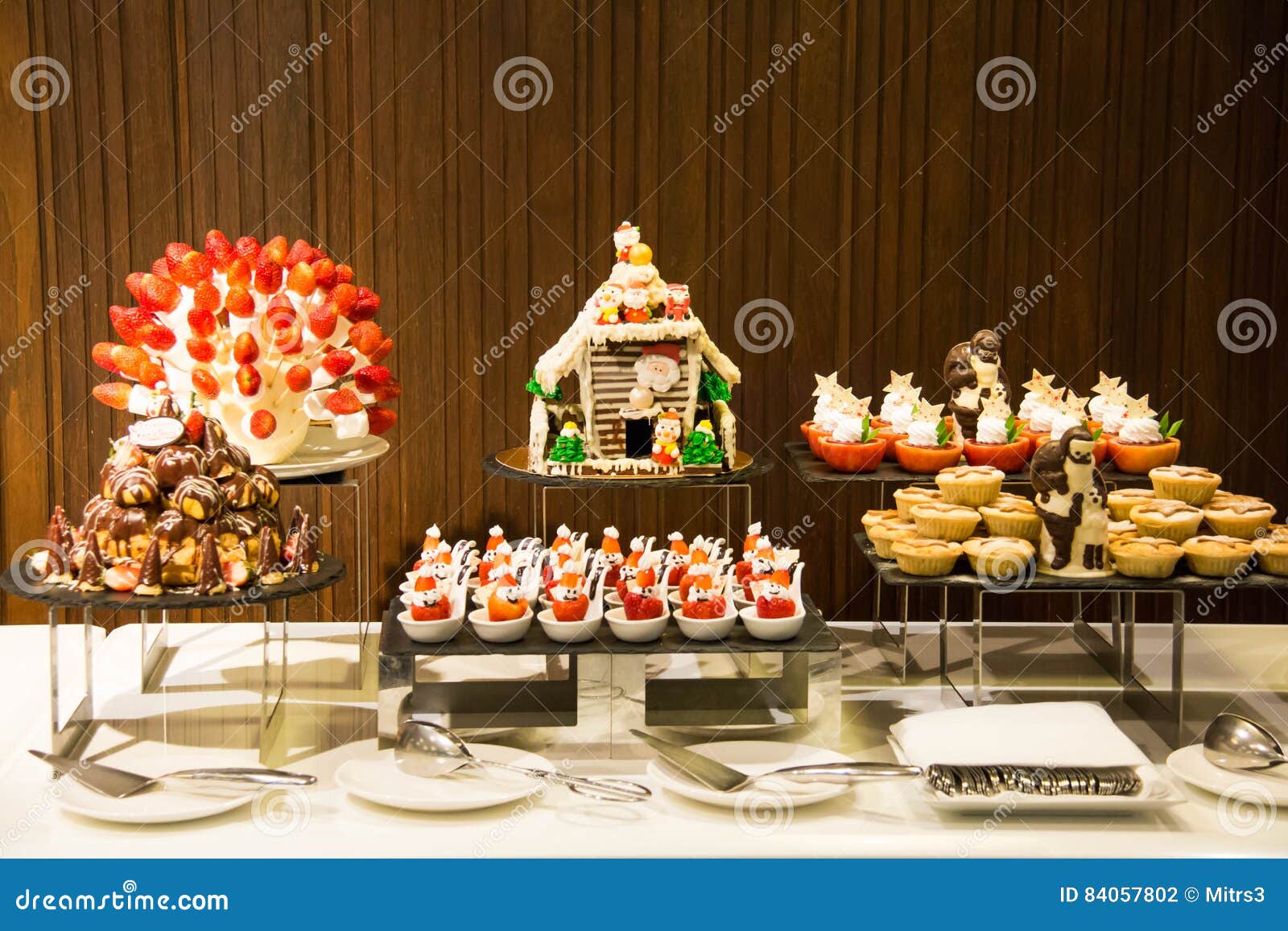 Dessert Corner at a Buffet Restaurant Stock Photo - Image of strawberry ...