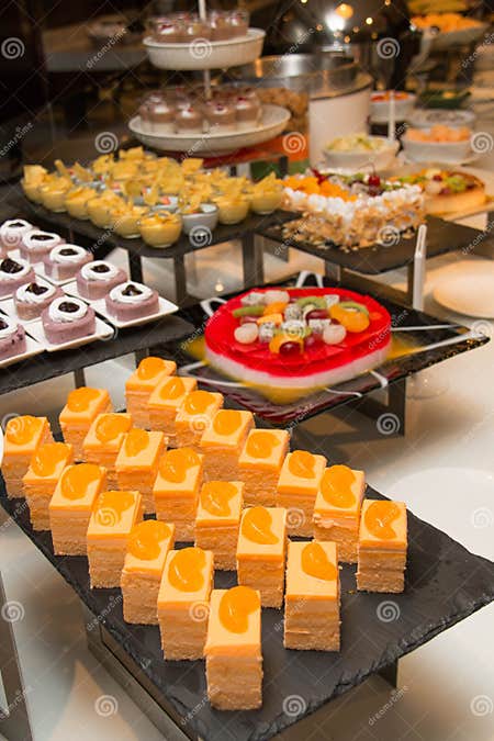 Dessert Corner at a Buffet Restaurant Stock Image - Image of lunch ...