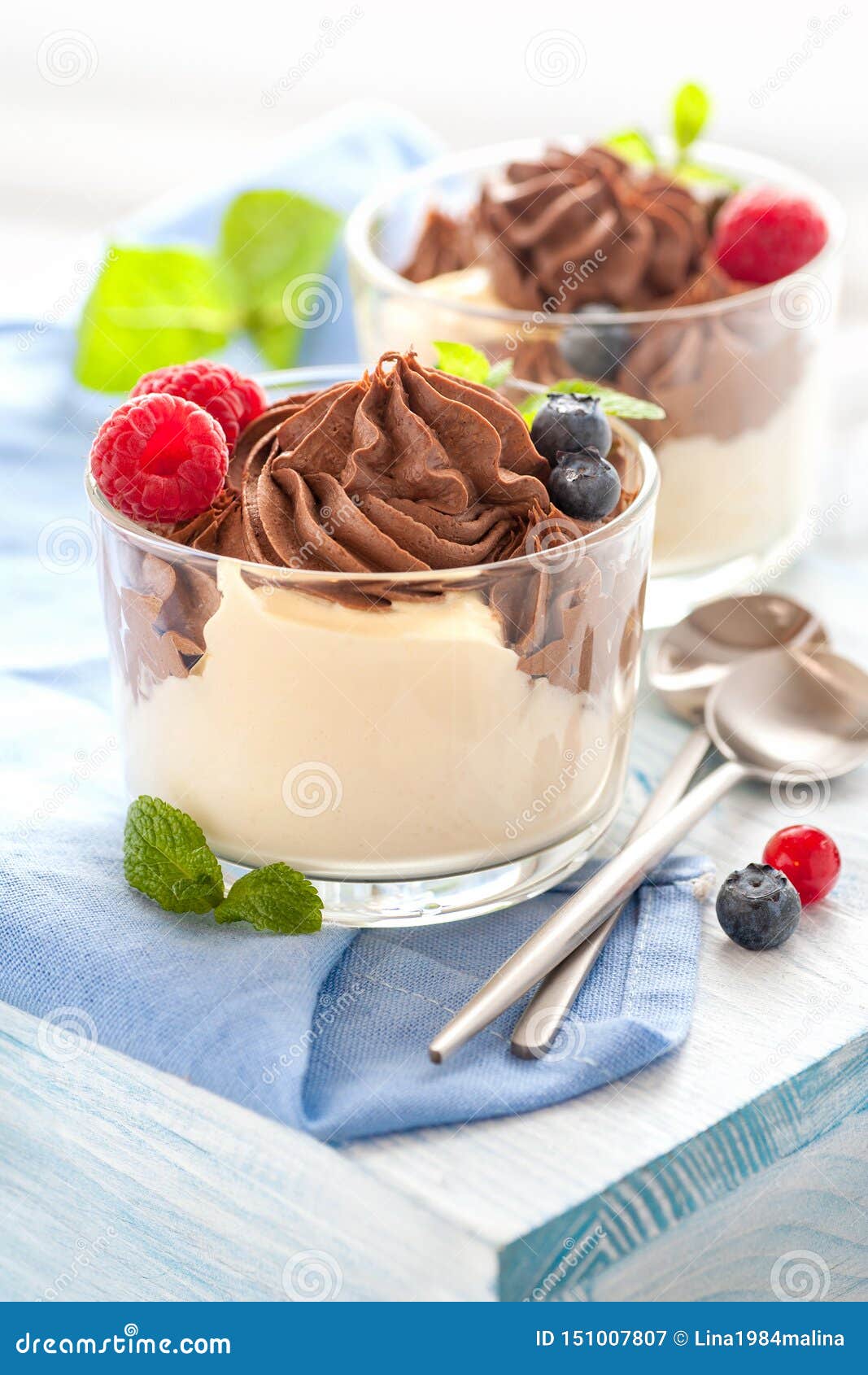 Dessert with Cream and Berries Stock Image - Image of summer, cream ...