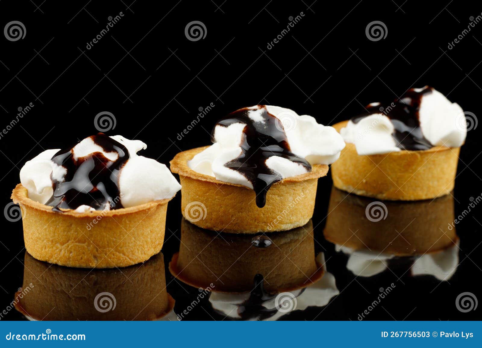 Dessert with Cream and Liquid Chocolate Stock Image - Image of ...
