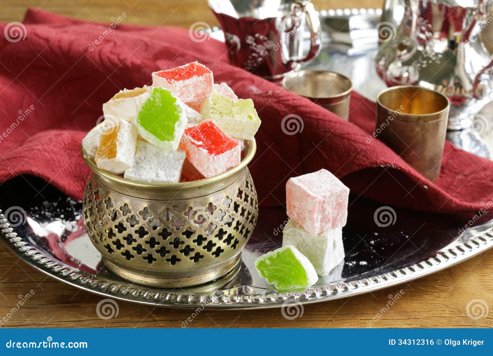 Dessert Di Lukum (lokum Del Rahat) Fotografia Stock - Immagine di ...