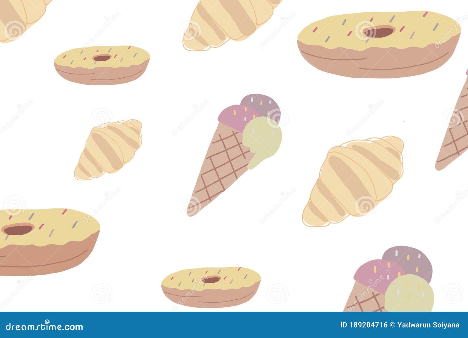 Dessert Drawing Pattern Background Template Stock Illustration ...