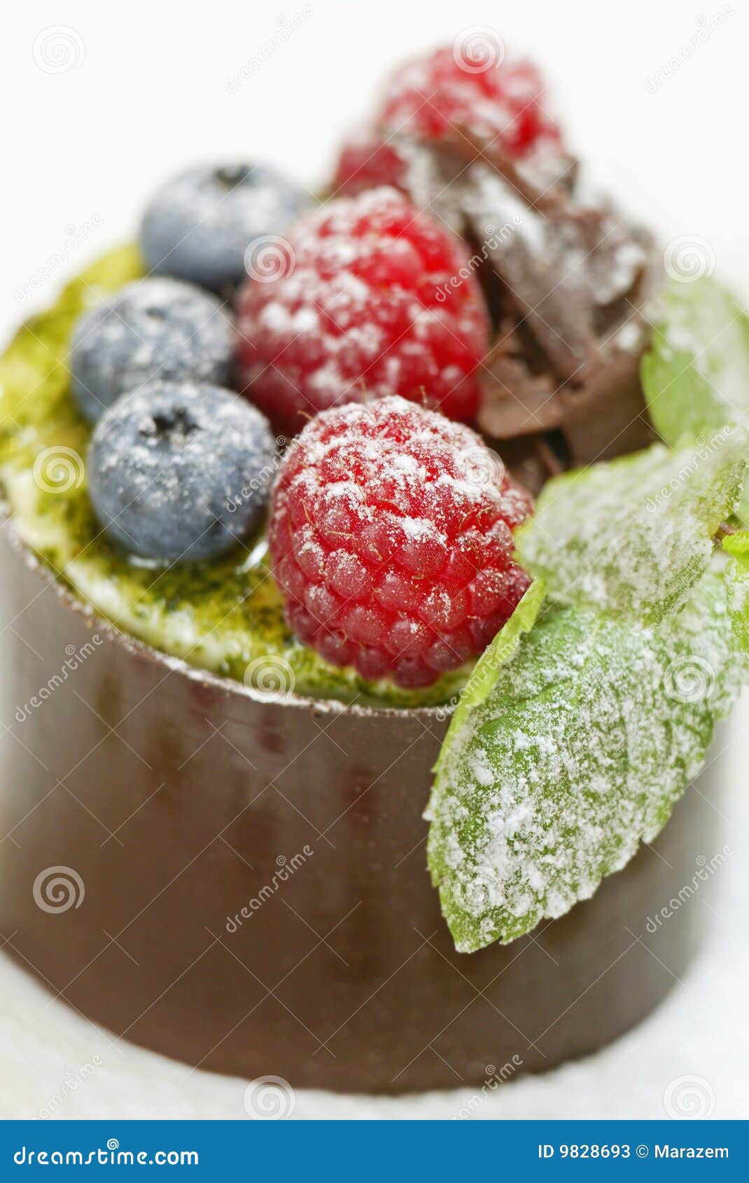 Dessert with fresh berries stock image. Image of powdered - 9828693