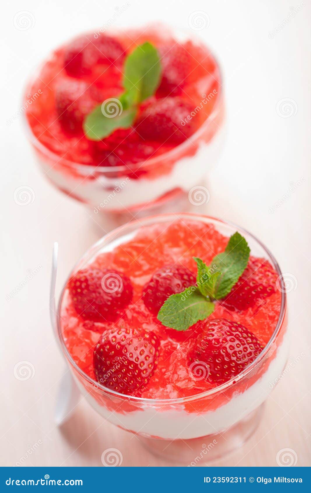 Dessert with Fresh Strawberries Stock Image - Image of frozen ...