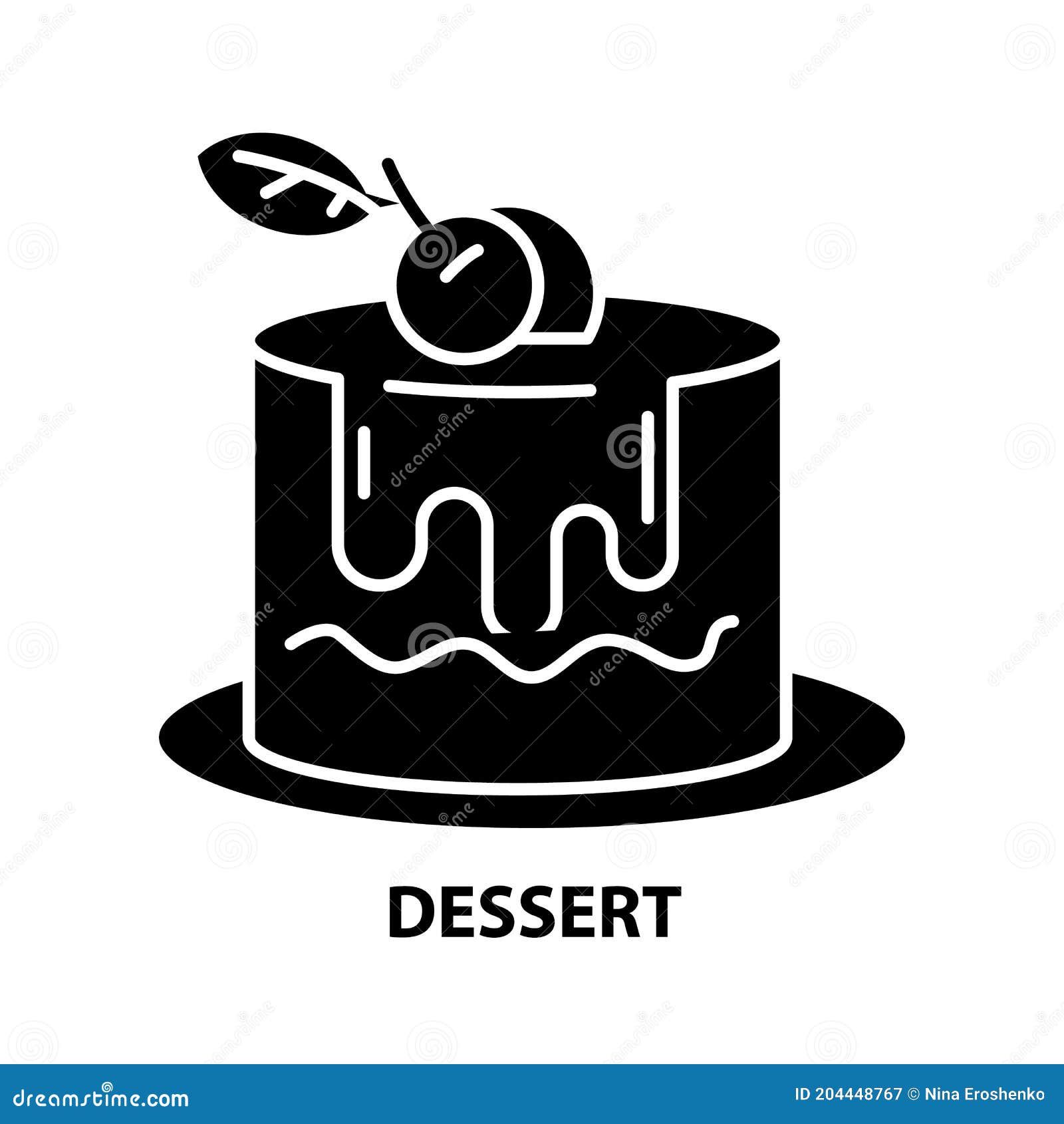 Dessert Icon, Black Vector Sign with Editable Strokes, Concept ...