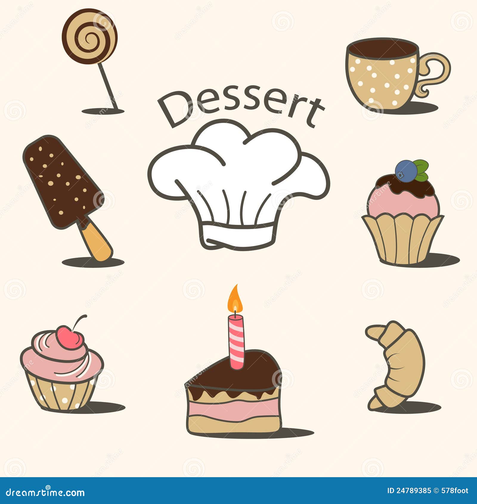 Dessert icons stock vector. Illustration of delicious - 24789385