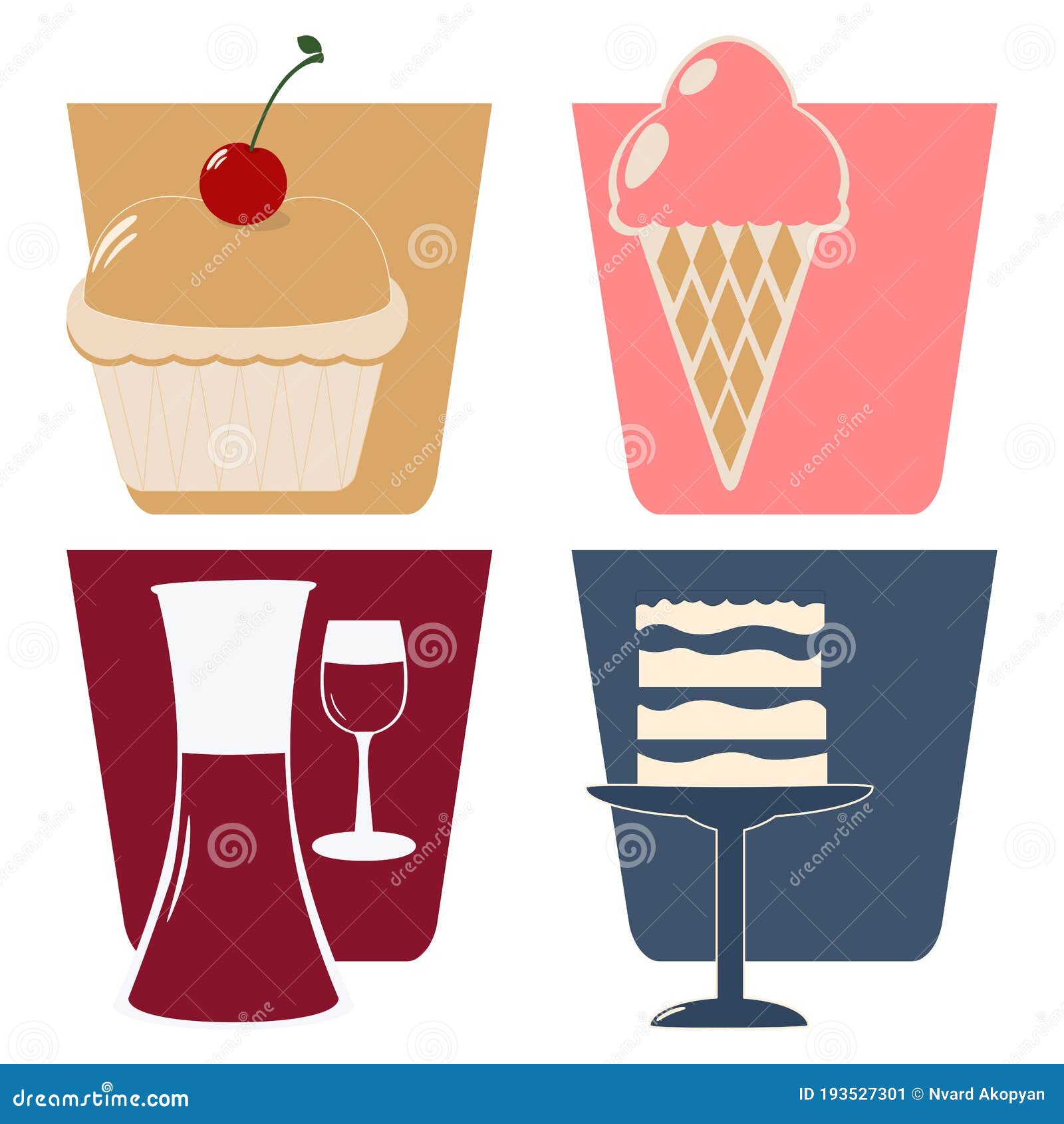 Dessert Icon. Isolated Vector Illustration Stock Vector - Illustration ...