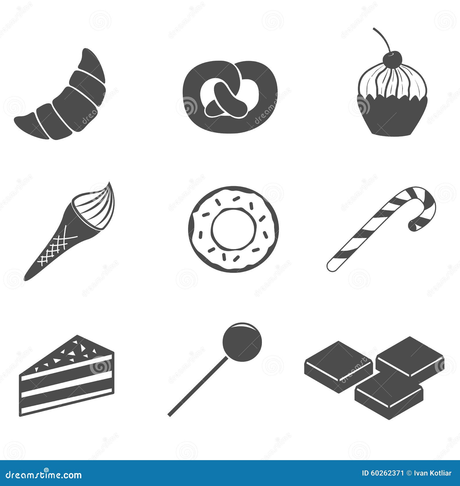 Dessert Icons stock vector. Illustration of icons, vector - 60262371