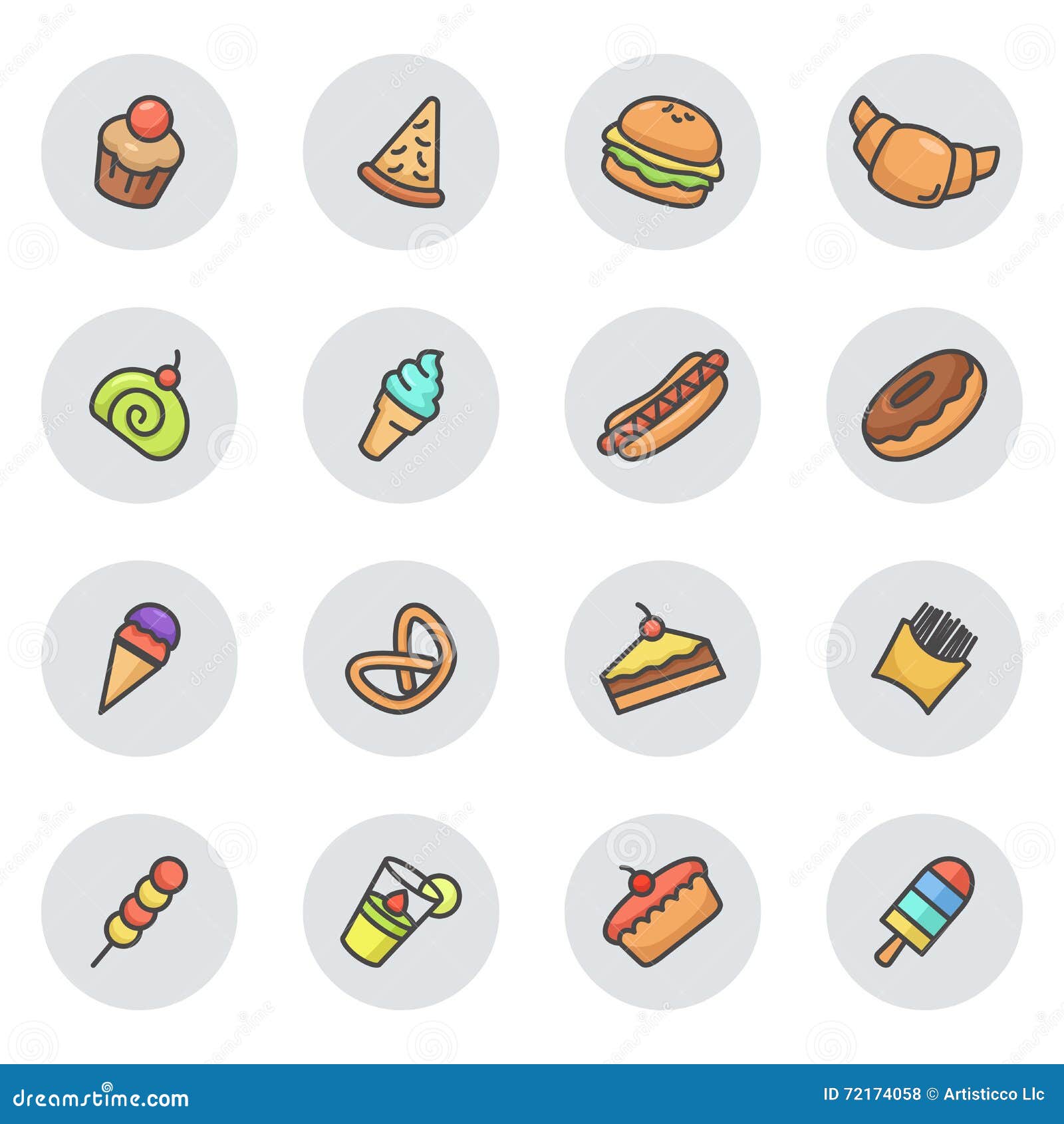Dessert Icons stock vector. Illustration of element, icons - 72174058
