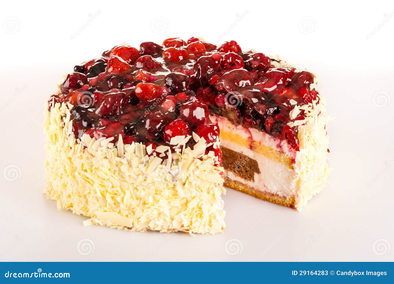 Dessert Light Creamy Cake with Red Berries Stock Image - Image of ...