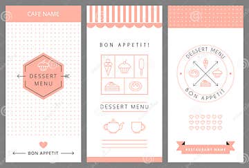 Dessert Menu Card Design Template. Stock Vector - Illustration of cake ...